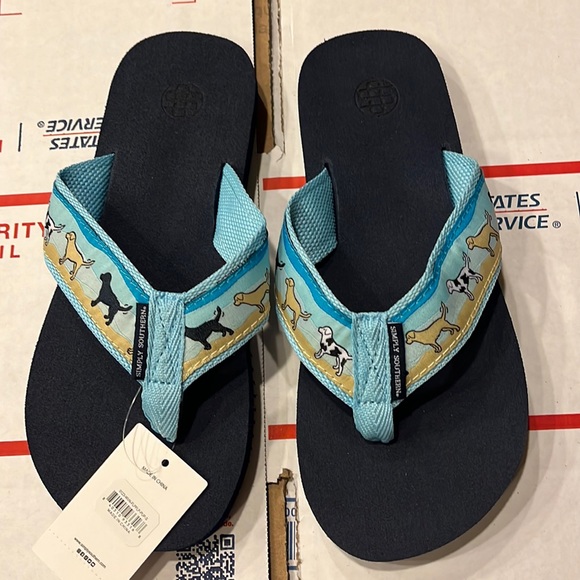 Simply Southern | Shoes | Simply Southern Labrador Dog Theme Flip Flops ...